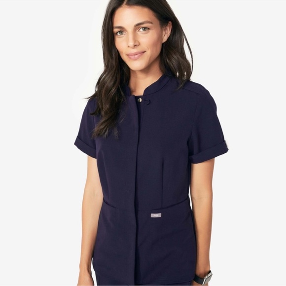 Figs | Tops | Figs Lira Epaulet Camp Navy Scrub Top Nurse Doctor Collar ...
